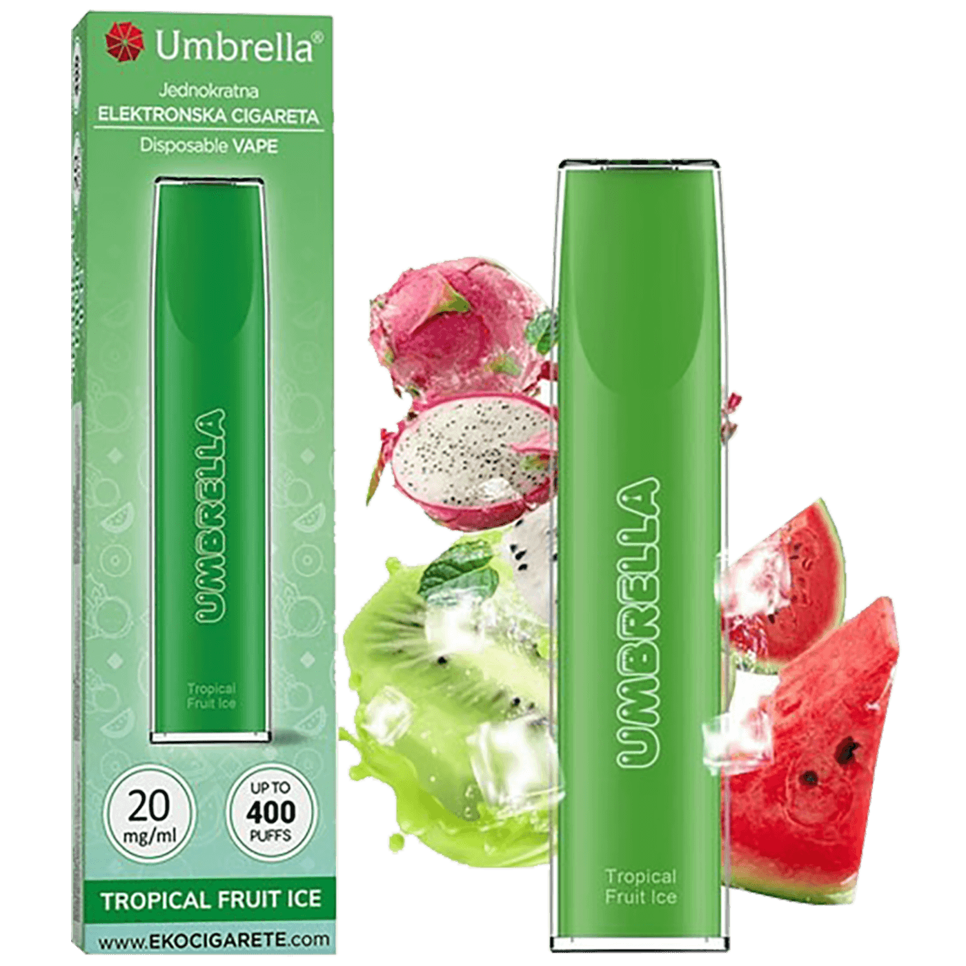 Cigareta elektronska, jednokratna, Tropical Fruit Ice 20mg - Umbrella ...